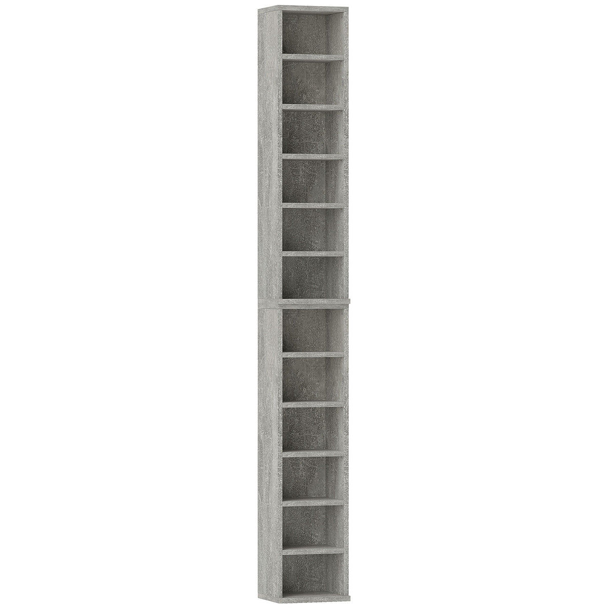 HOMCOM Set of Two 102 CD Storage Units - Cement Grey – Rathwood