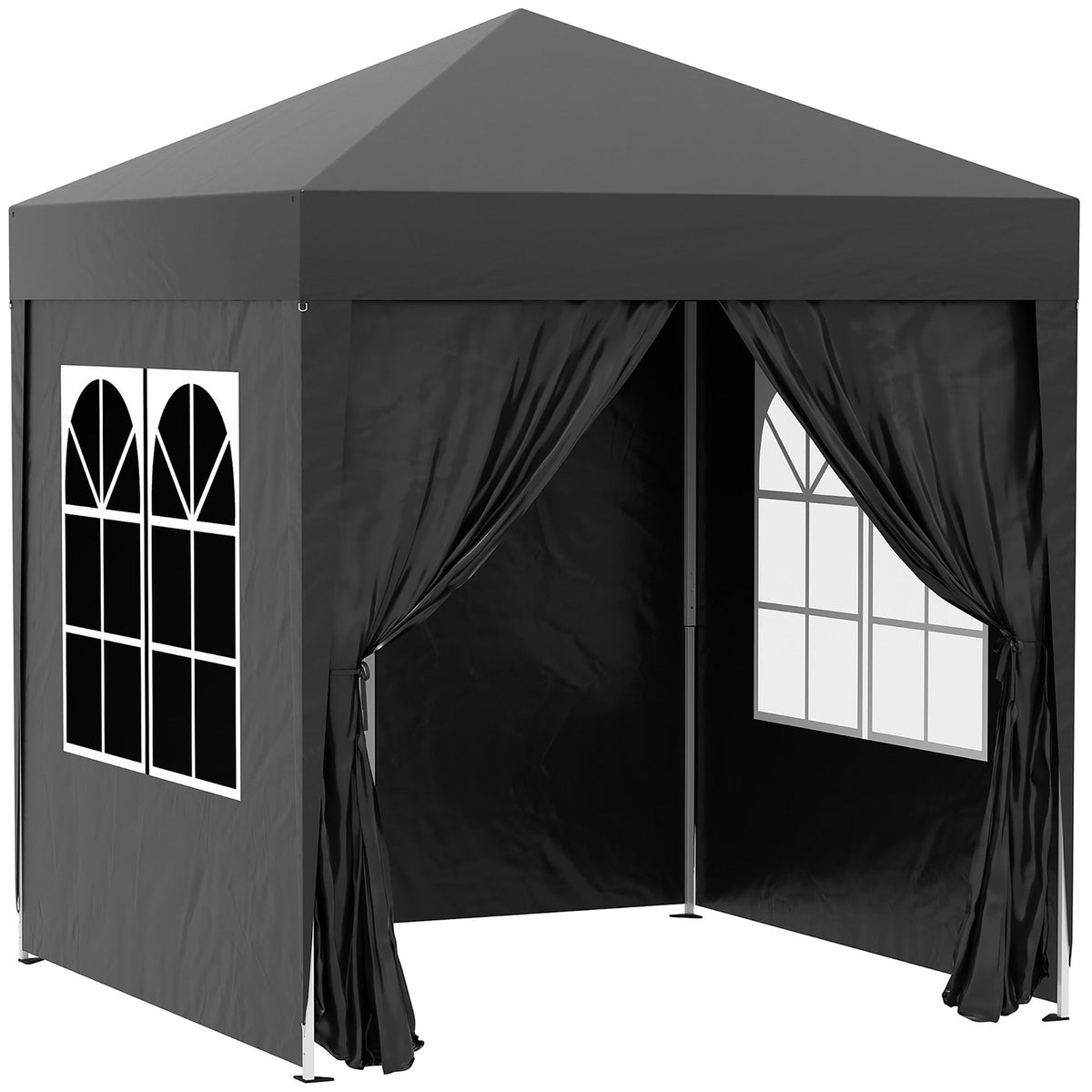 Garden Pop Up Gazebo 2 x 2 m, Water Resistant Awning Canopy with Sidew ...
